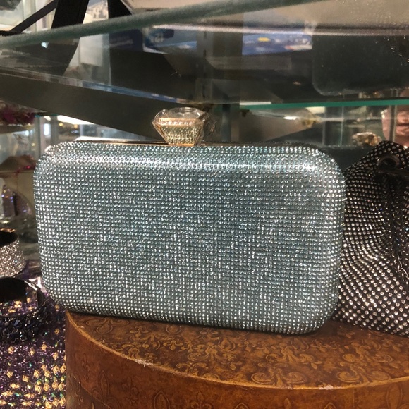 Bags | Blue Crystal Clutch Bag | Poshmark